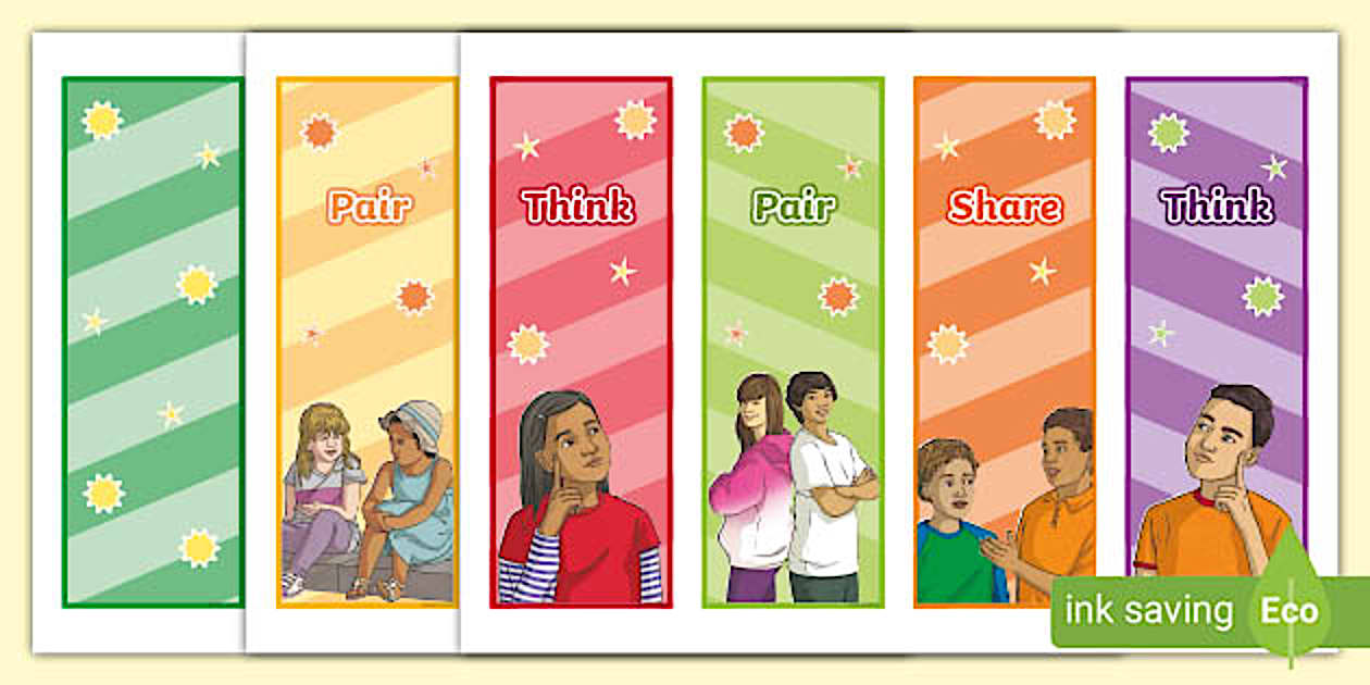 Think, Pair, Share Bookmarks (teacher made) - Twinkl