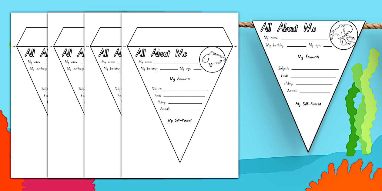 Under the Sea All About Me Display Bunting - Twinkl