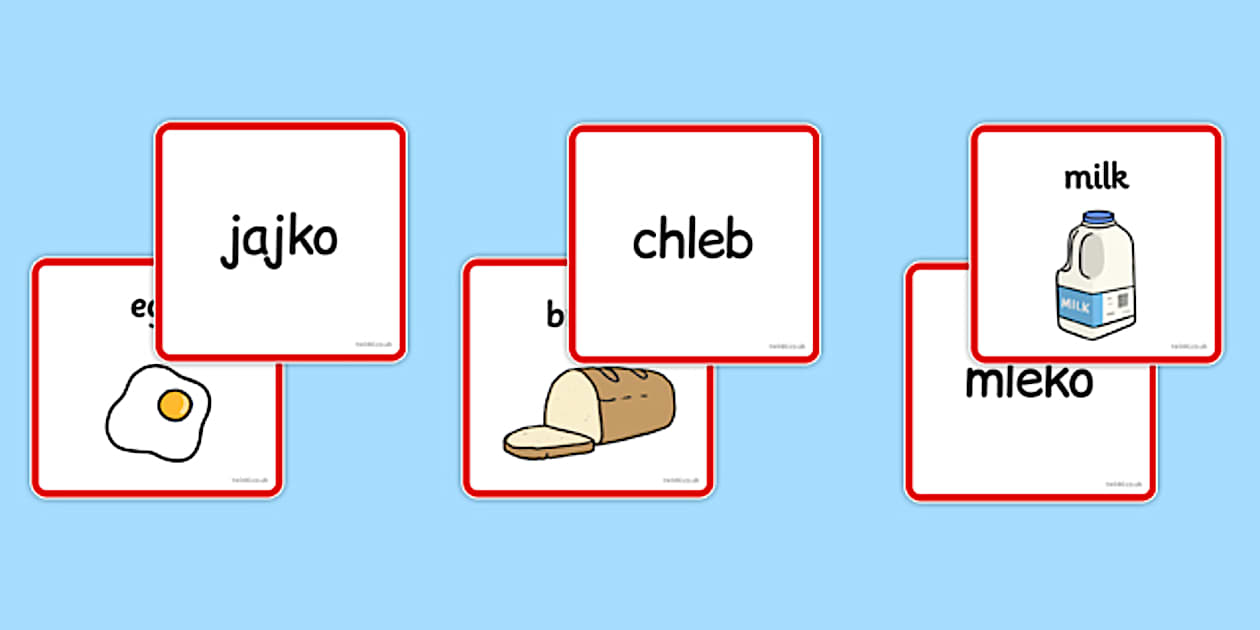 Dopasowanie wyrazów i obrazków Jedzenie po polsku - zabawa