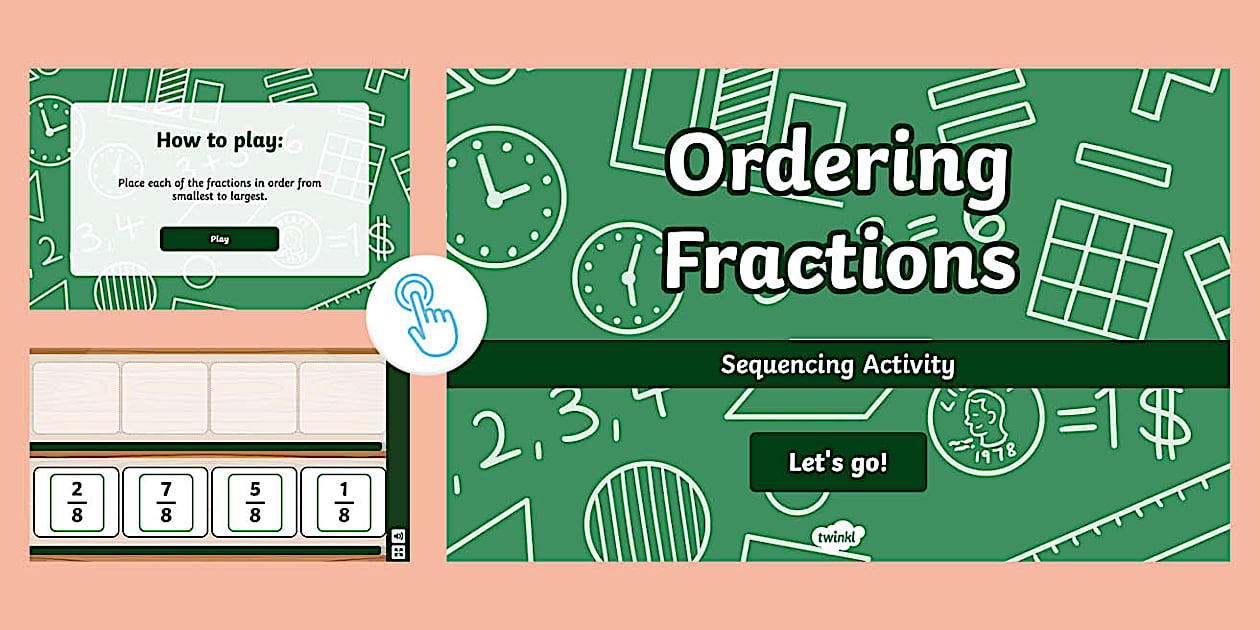 Ordering Fractions: Same Denominator Interactive Sequencing Activity