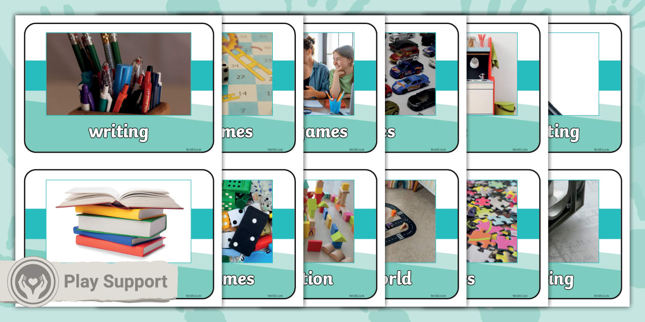 Gentle Wave Playful Classroom Photo Resource Box Labels