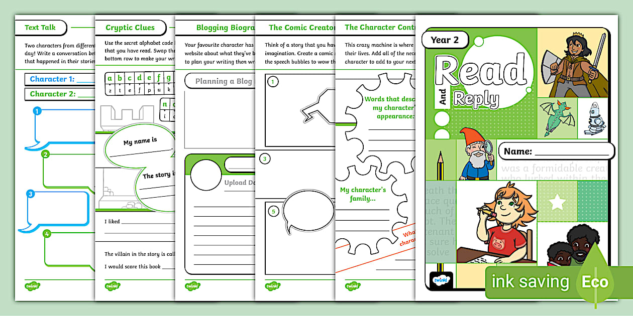 Year 2 Read and Reply Activity Sheets (teacher made)