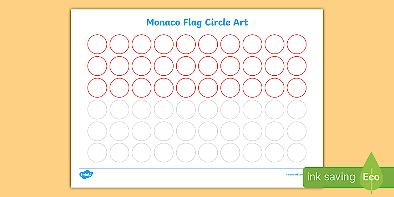 Monaco Flag Circle Art Worksheet (teacher made) - Twinkl