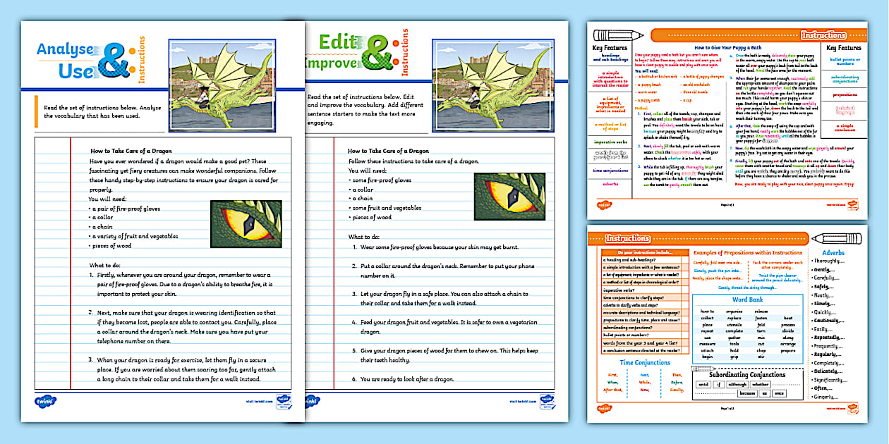 LKS2 Analyse & Use/Edit & Improve Instructions Resource Pack