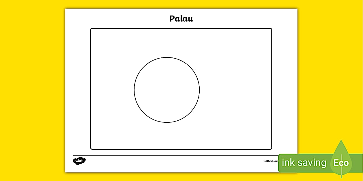 Palau Flag Colouring Sheet | Primary Resources | Twinkl