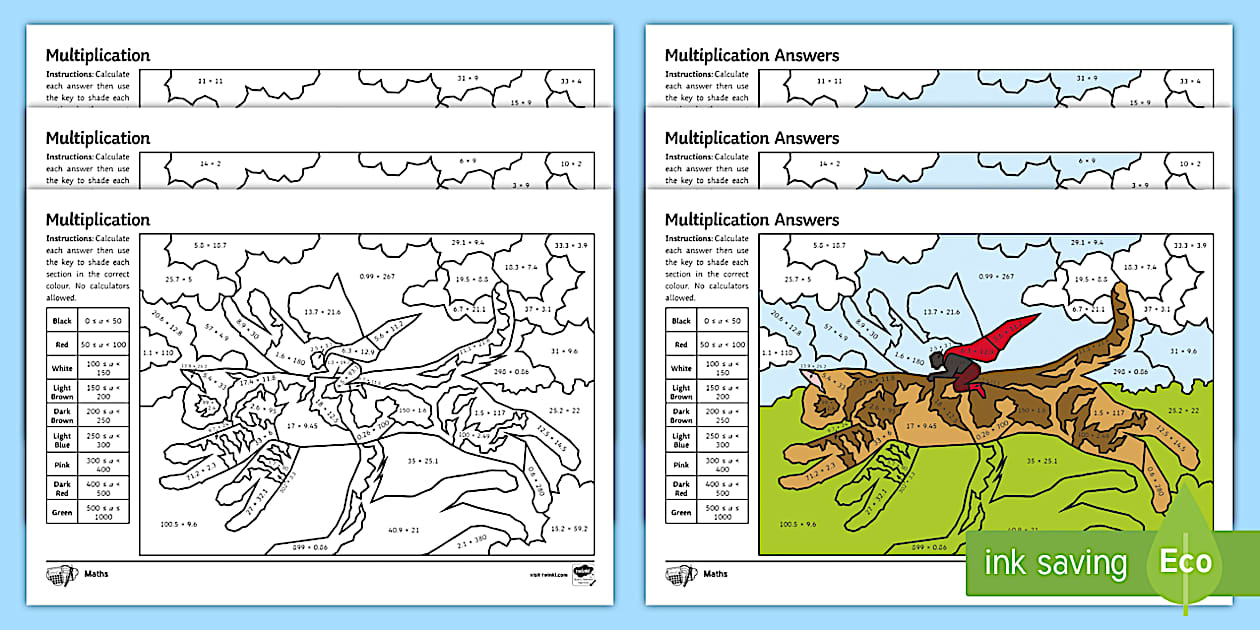 Multiplication Activity Pack: Colour by Number | KS3 Maths