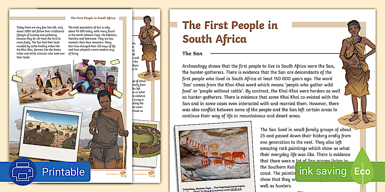 The First People in South Africa Activity Sheet - Twinkl ZA