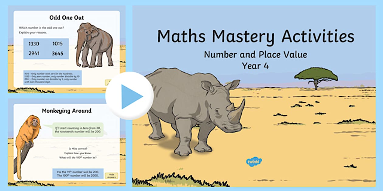 Maths Mastery Activities Grade 4 Number and Place Value PowerPoint