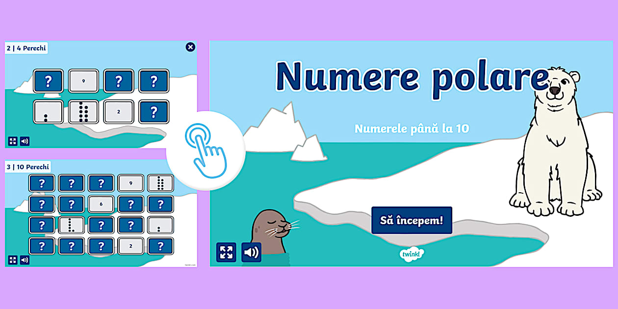Numere polare Cartonașe pereche – Joc online - Twinkl