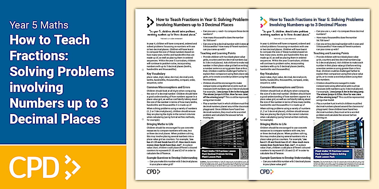 How to Teach Fractions in Year 5: Solving Problems Involving Numbers up to 3