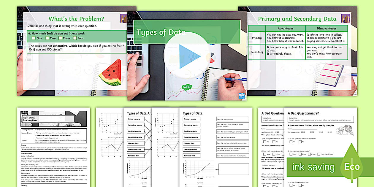 Types of Data Worksheets KS5 | Lesson Pack | Beyond - Twinkl