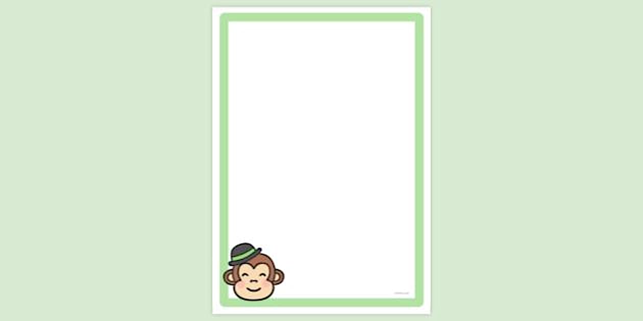 Monkey Face Page Border | Page Borders (teacher made)