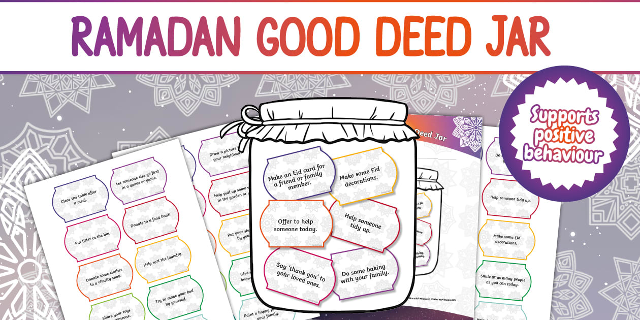 Foundation Phase Life Skills - Ramadan Good Deed Jar - Activity (CAPS ...
