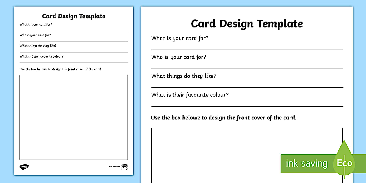 Design a Card Template Activity (teacher made) - Twinkl