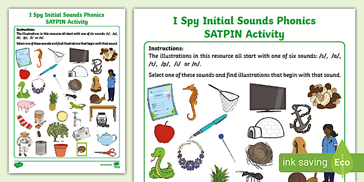 I Spy Initial Sounds SATPIN Activity (teacher made) - Twinkl