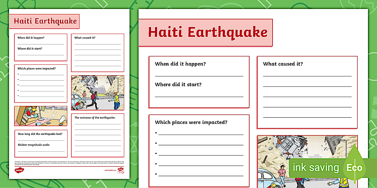 Haiti Earthquake Fact File Template | Twinkl Fact Files