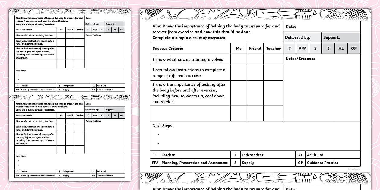 Grade 5 Term 4 Physical Education Athletics Marking Grid