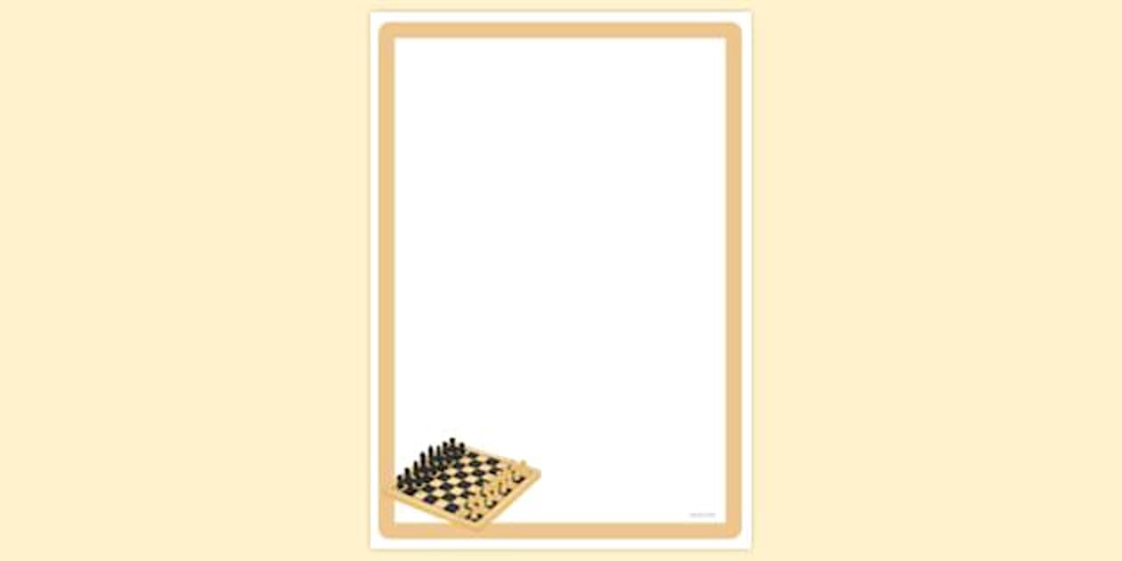 Simple Blank Chess Page Border | Page Borders | Twinkl