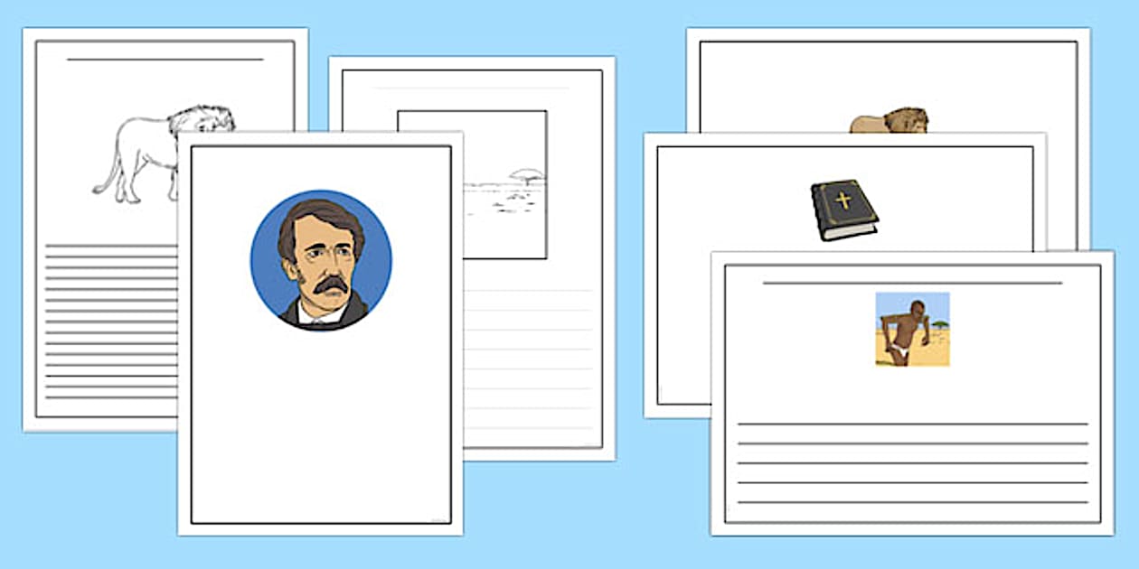 Black and White David Livingstone Writing Frames - Twinkl