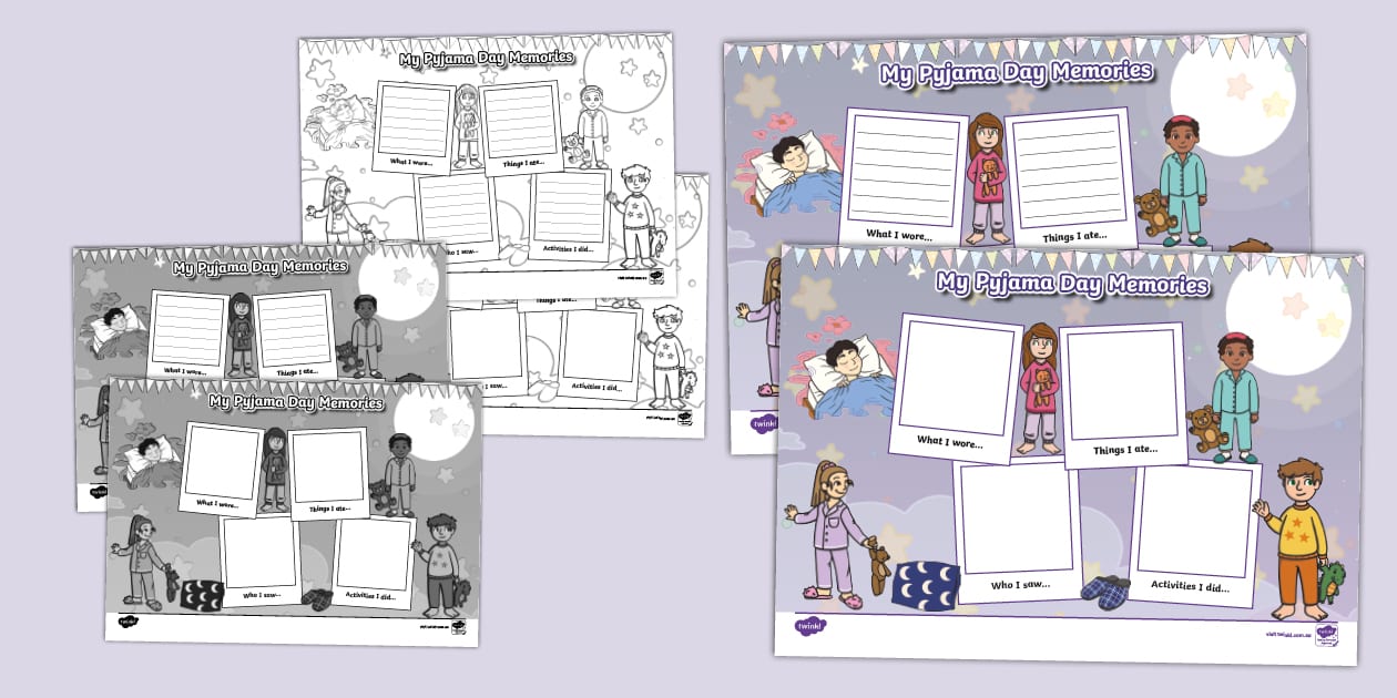 My Pyjama Day Memories Writing Frame (Hecho por educadores)