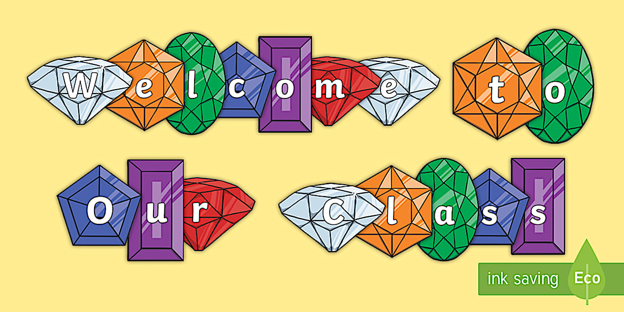 Welcome to Our Class Diamonds Display Cut-Outs - Twinkl