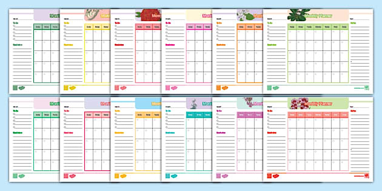 Monthly Planner Sheet | Twinkl (teacher made) - Twinkl