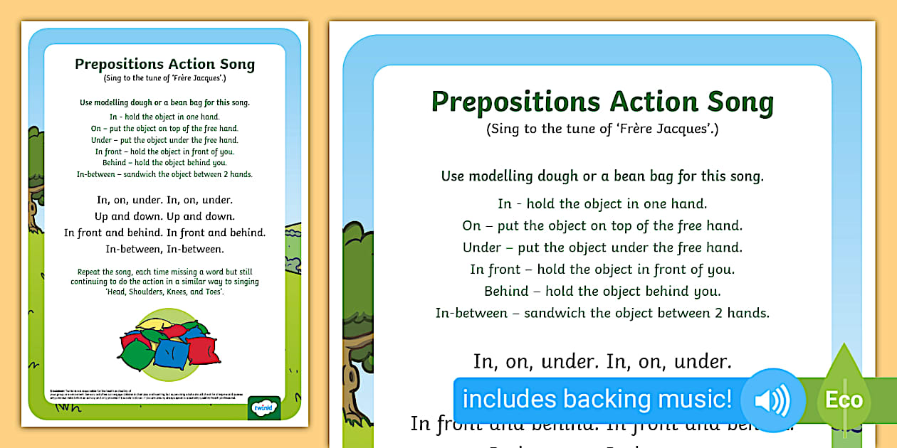 Prepositions Action Song | Twinkl (teacher made) - Twinkl
