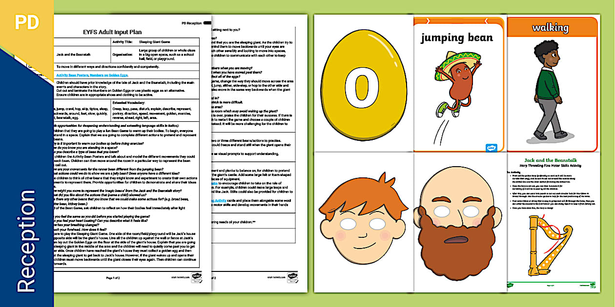 EYFS Jack and the Beanstalk Movement Game Adult Input Plan