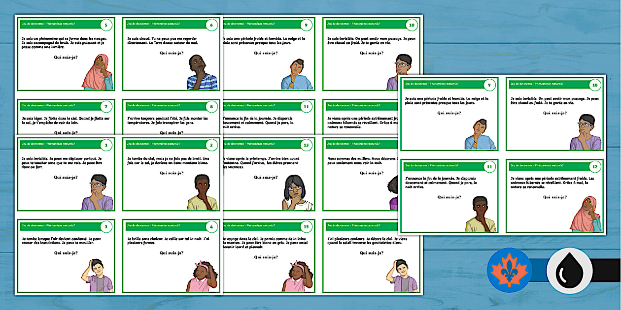 Riddles Cards- Natural Phenomena French (teacher made)