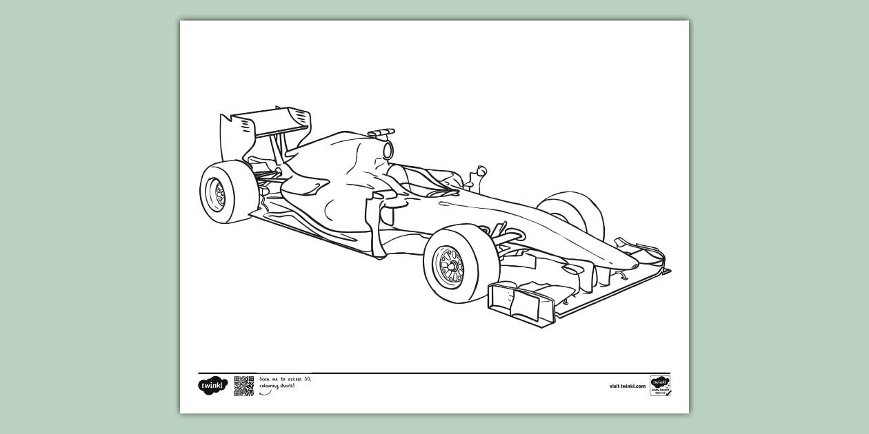 Racing Car Colouring Sheet - Primary School (teacher made)