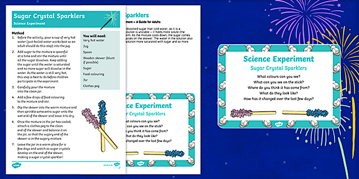 EYLF Sugar Crystal Sparklers Science Experiment Pack