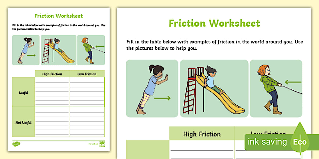 Friction Worksheet | Forces and Motion | Primary Resources