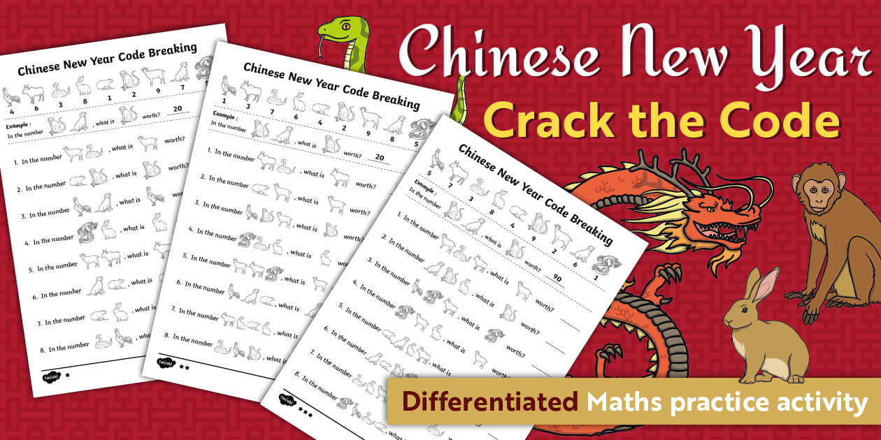 Chinese New Year Crack the Code Maths Worksheet