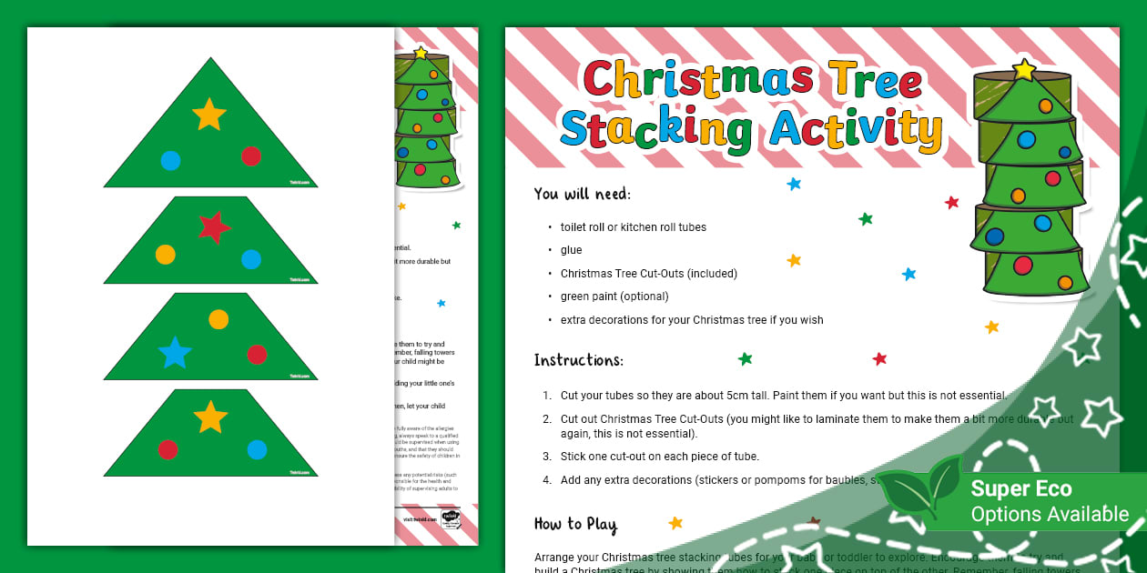 Christmas Tree Stacking Activity (teacher made) - Twinkl
