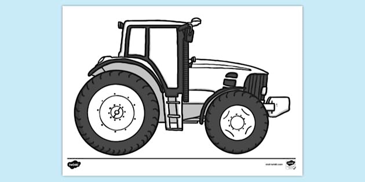 Tractor Colouring Sheet | Colouring Sheets - Twinkl