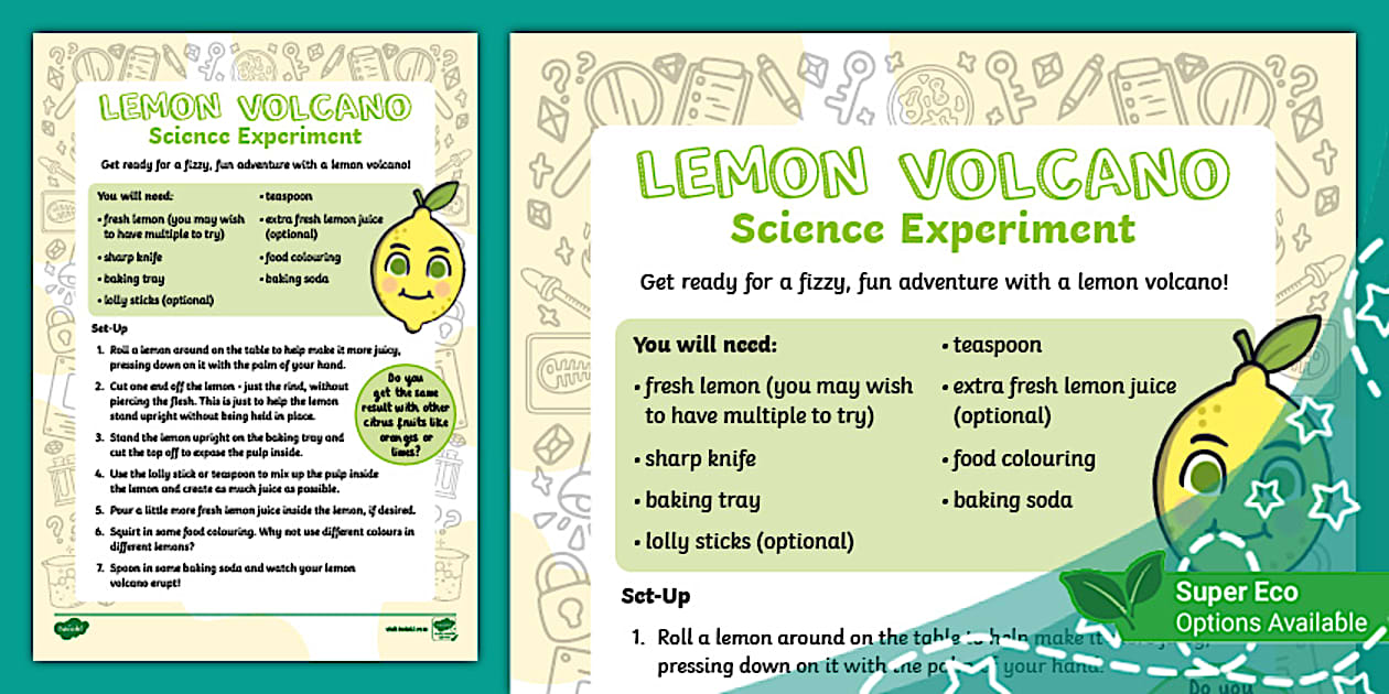 Lemon Volcano Experiment - EYFS - Science (teacher made)