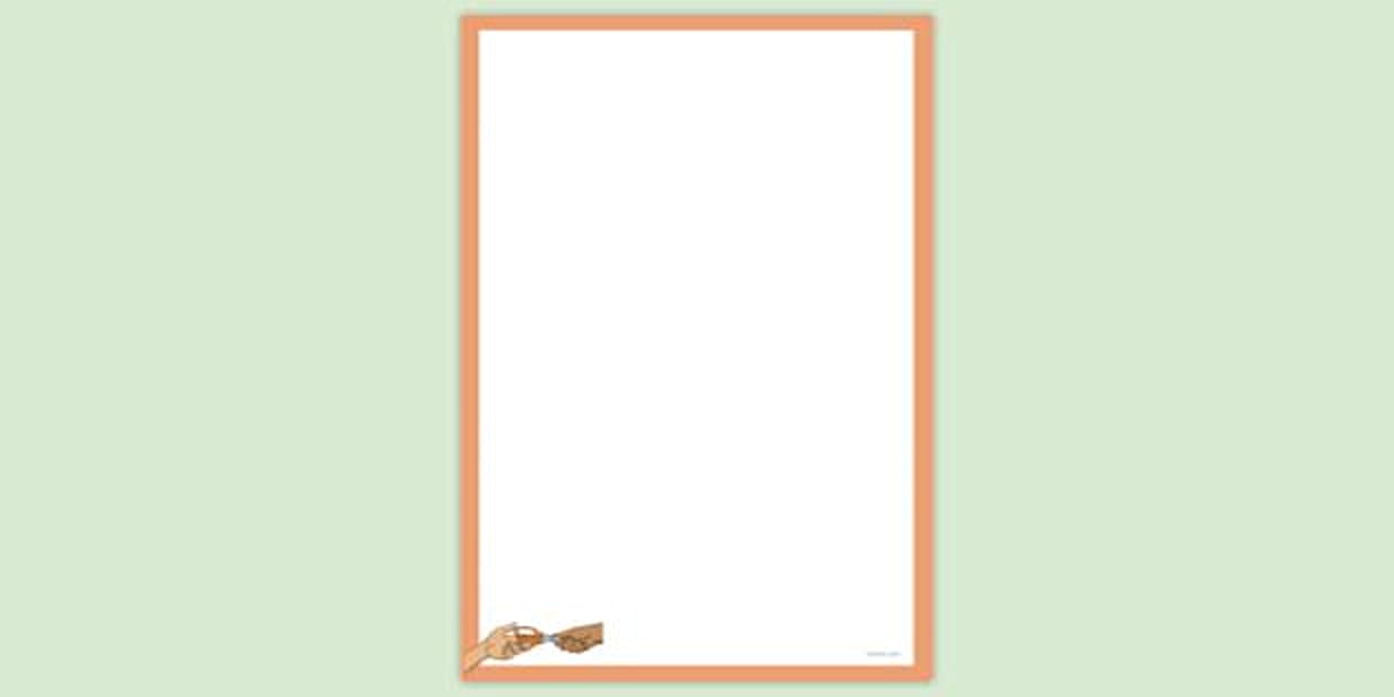 Simple Blank Handing Over Scissors Page Border | Page Border