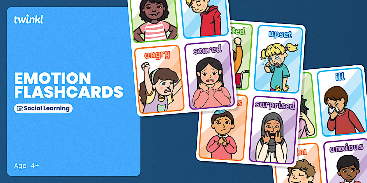 Printable Feelings Faces Cards - Emotions - Twinkl