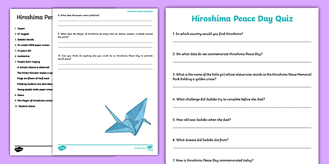 Crash Course Podcast Hiroshima Peace Day Quiz (Teacher-Made)