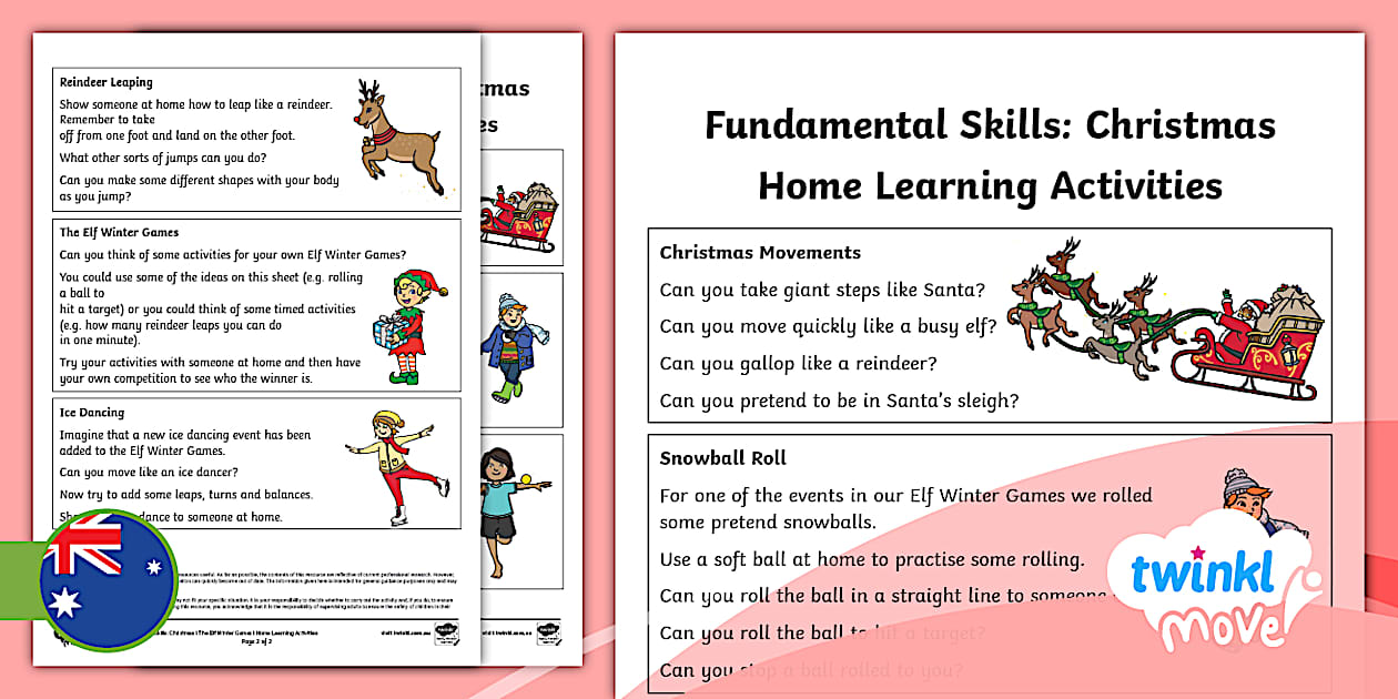 Move PE Foundation Fundamental Skills: Christmas Home Learning Tasks