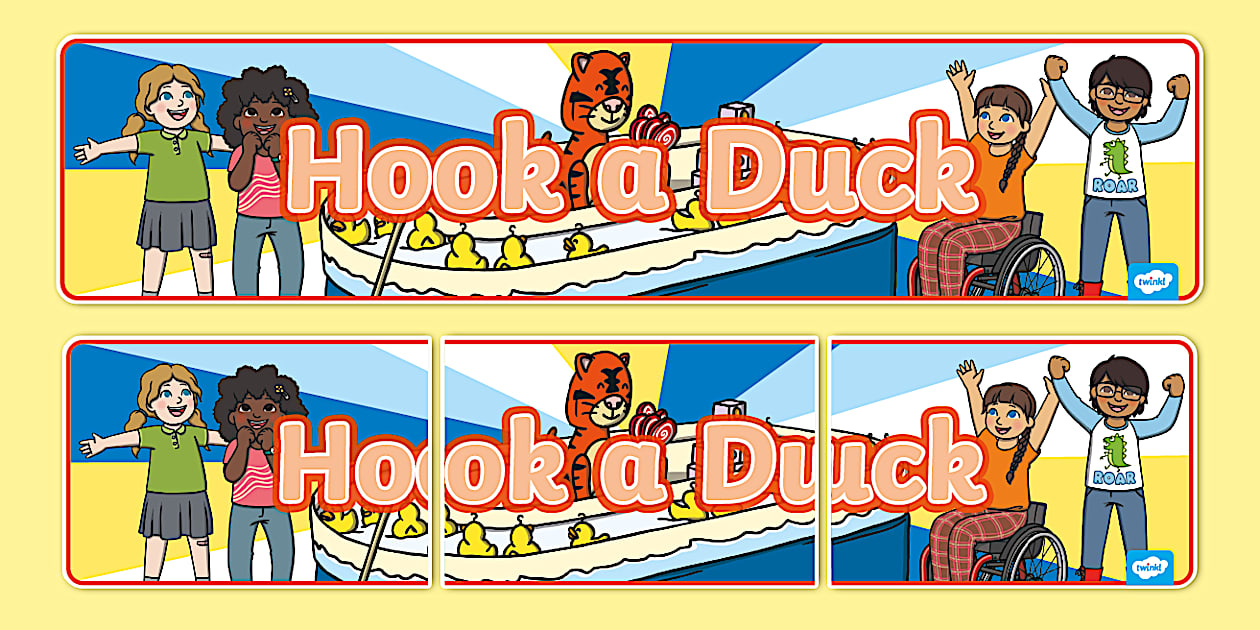 Cursive Hook a Duck Banner (School Fair) (teacher made)