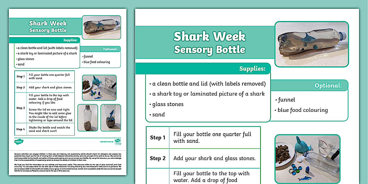 Shark Week Sensory Bottle (teacher made) - Twinkl
