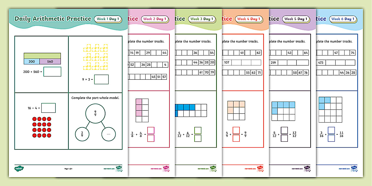 👉 Year 4 Autumn 1 Daily Arithmetic Practice Pack - Twinkl