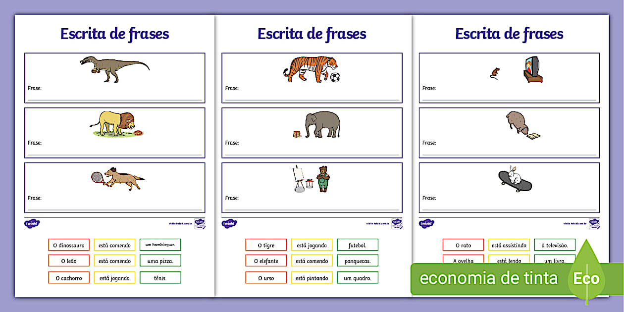 Atividade para Formar Frases para Imprimir - Twinkl
