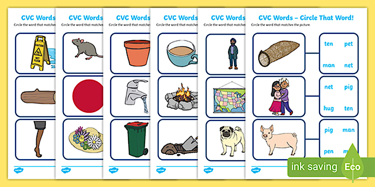 Editable CVC Circle That Word Worksheet (teacher made)