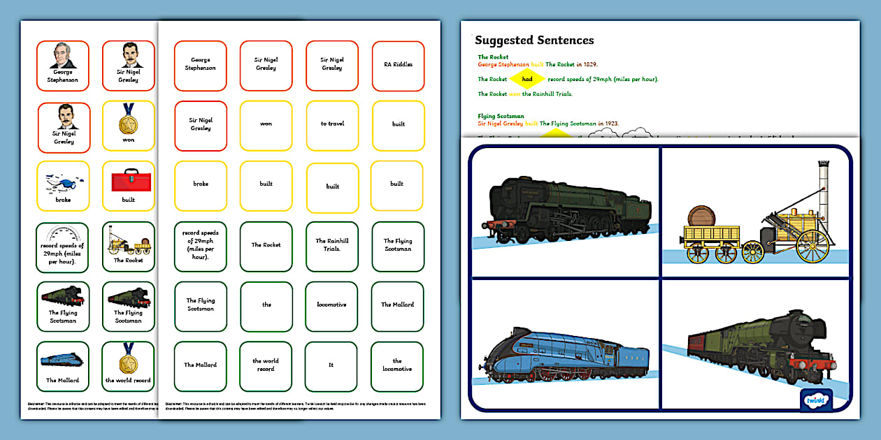 KS2 Colourful Semantics the Railways Picture Scene - Twinkl