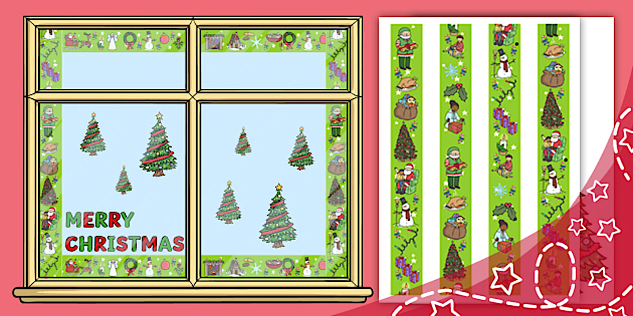 Christmas Tree Window Display (teacher made) - Twinkl