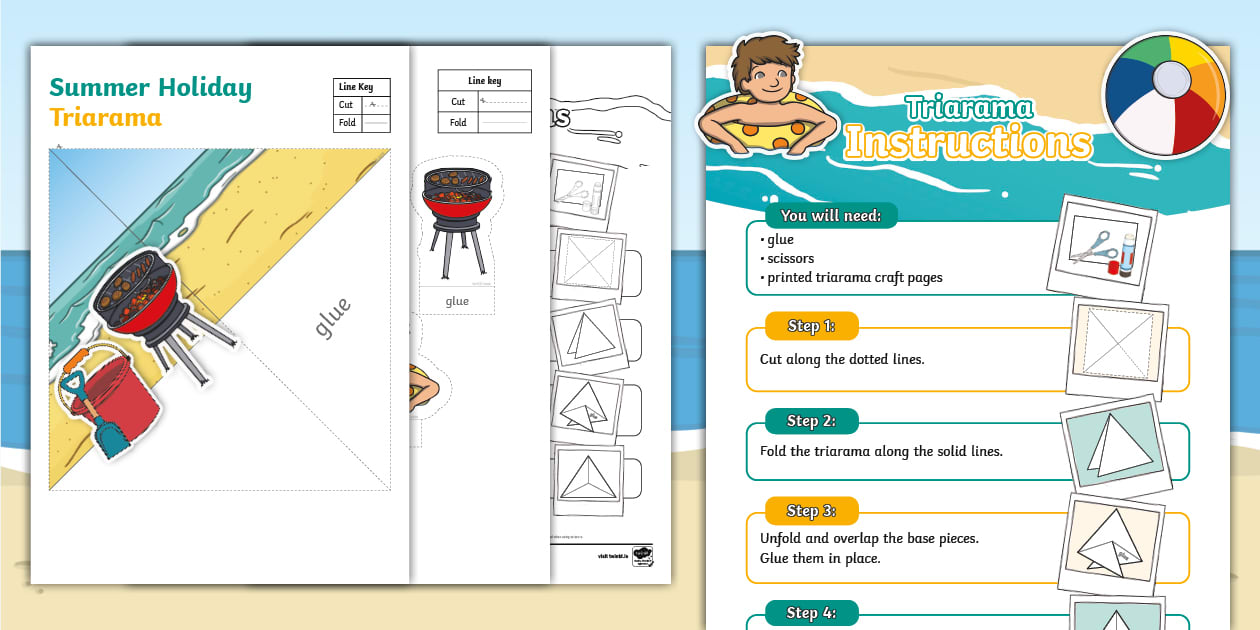 Summer Holiday Triarama Craft - Twinkl Arts and Crafts