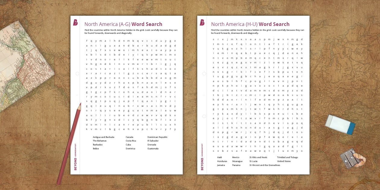 North America Word Search Pack (Teacher-Made) - Twinkl