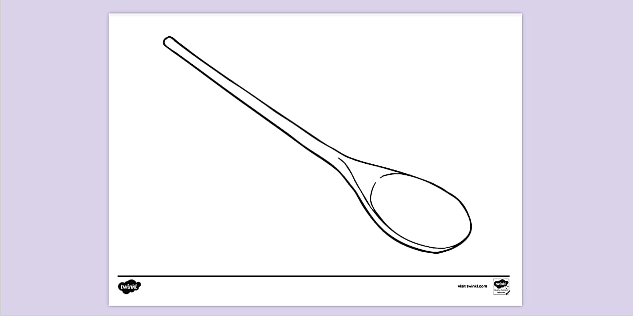 Wooden Spoon Colouring Sheet (Teacher-Made) - Twinkl